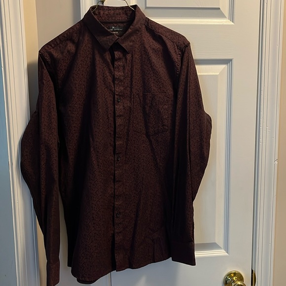 Marc Anthony | Shirts | Marc Anthony Burgundy Mens Shirt With Black ...